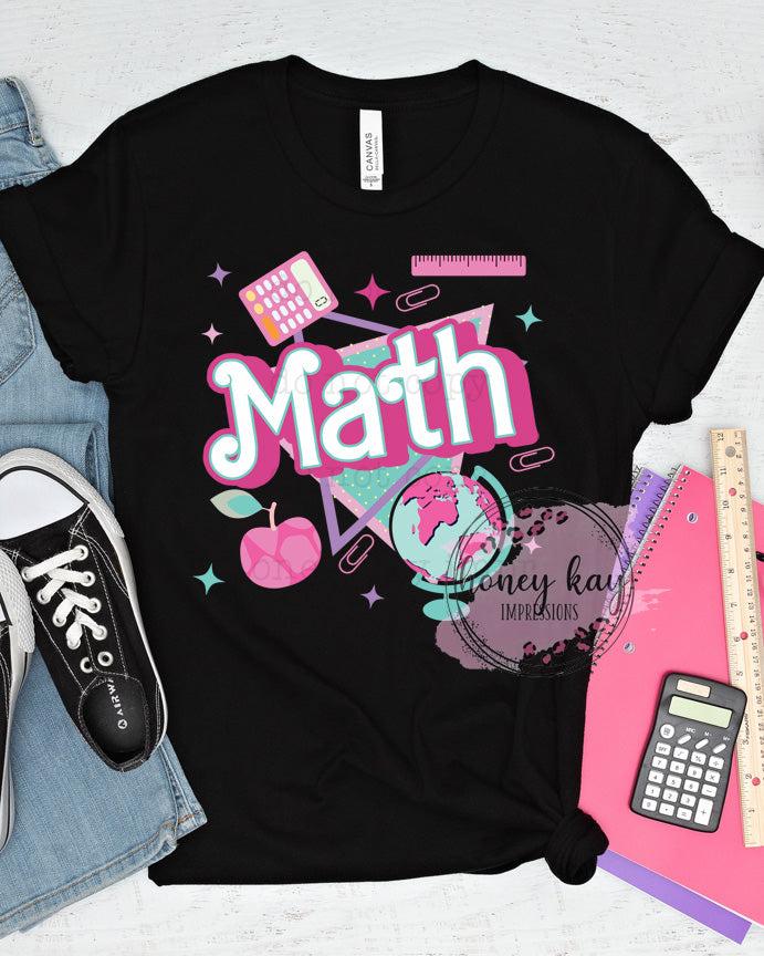 DTF Pink Math 90s Vibe – Honey Kay Impressions