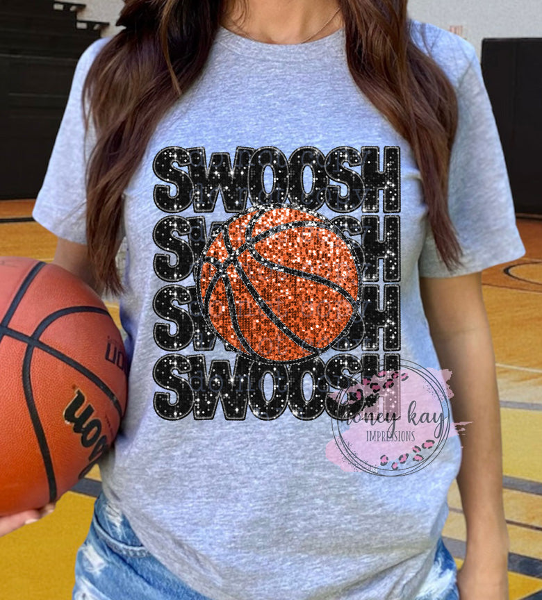 DTF Transfer Faux Sequin Basketball Swoosh – Honey Kay Impressions