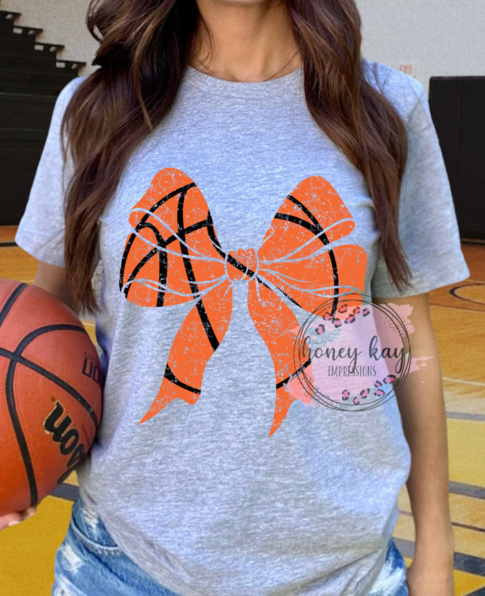 DTF Distressed Basketball Bow – Honey Kay Impressions
