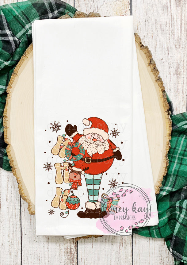 DTF Tall Santa Tea Towel – Honey Kay Impressions
