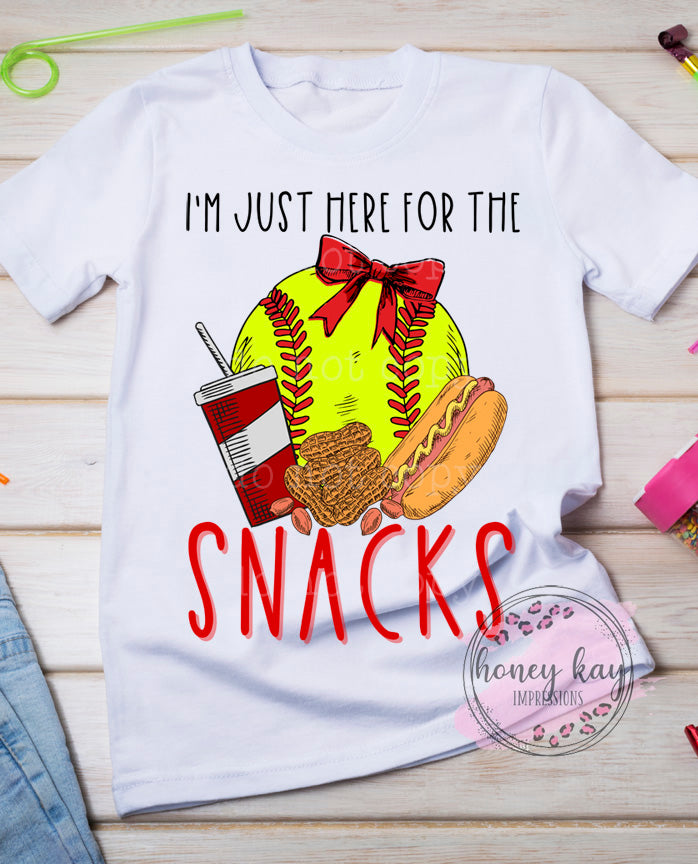 DTF Snacks Softball Bow Youth – Honey Kay Impressions